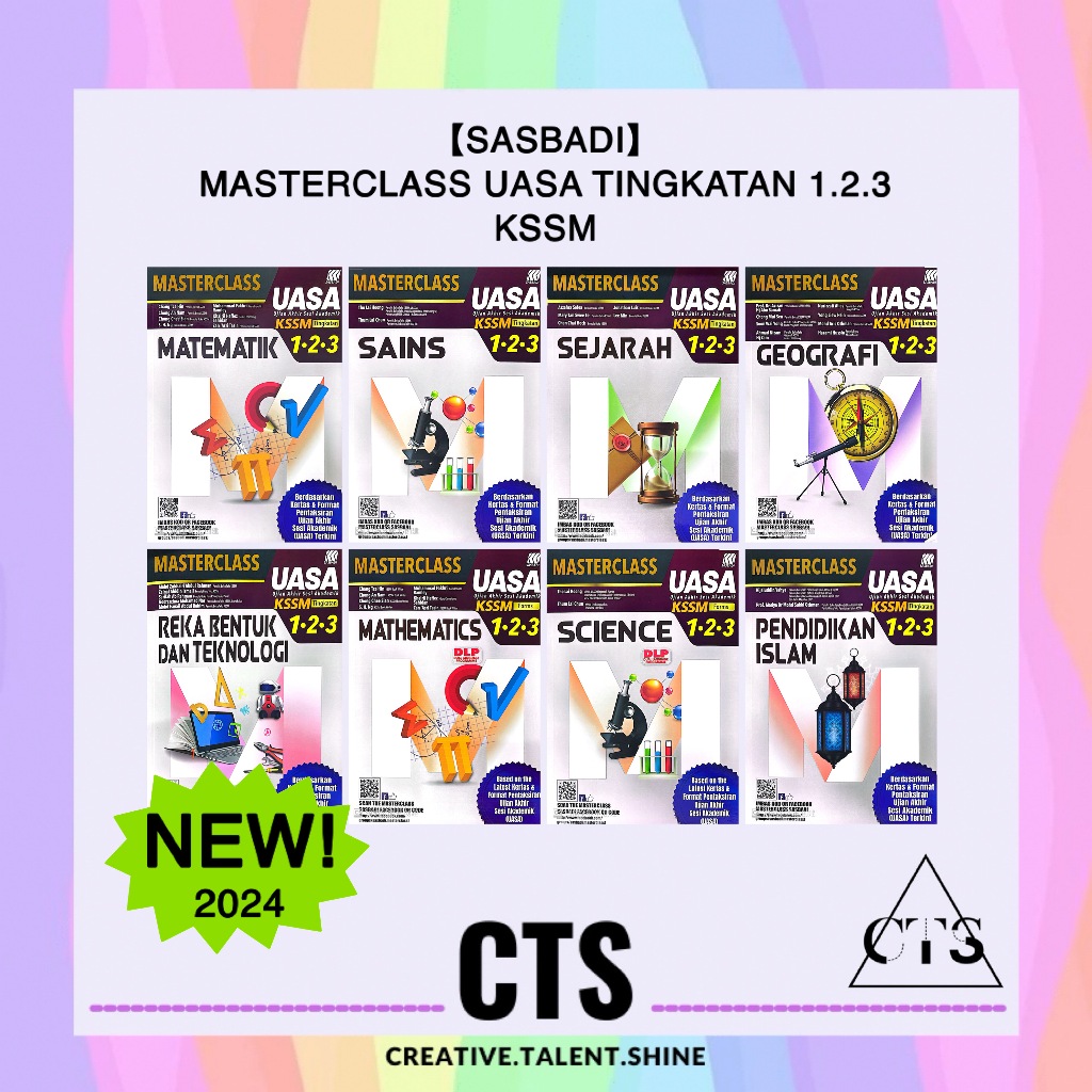 【sasbadi】buku Rujukan Masterclass Uasa Tingkatan 1 2 3 Kssm 2024