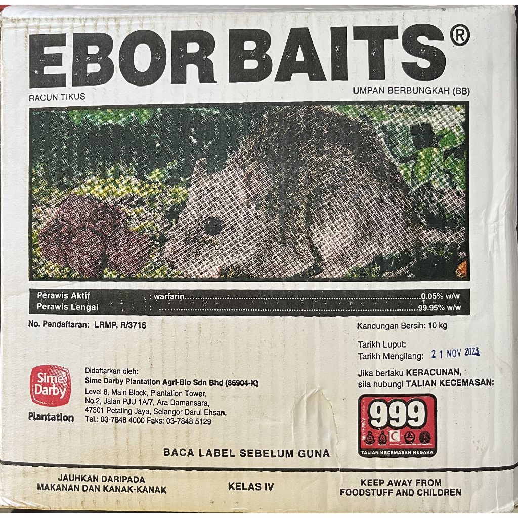 * ORIGINAL * Ebor Baits 1kg Repacking / racun serangga / tikus ...