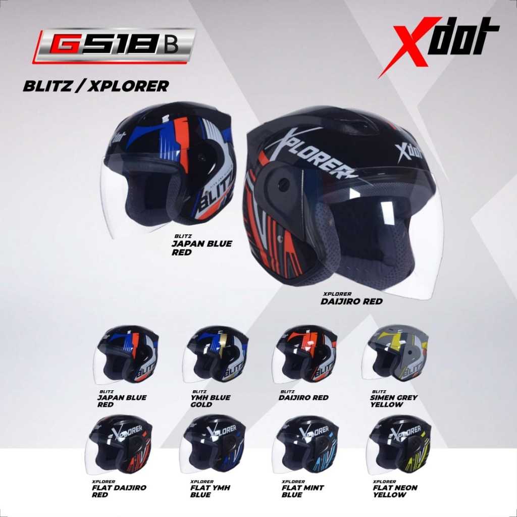 XDOT G518B OPEN FACE SIRIM HELMET (with clear visor) | Shopee Malaysia