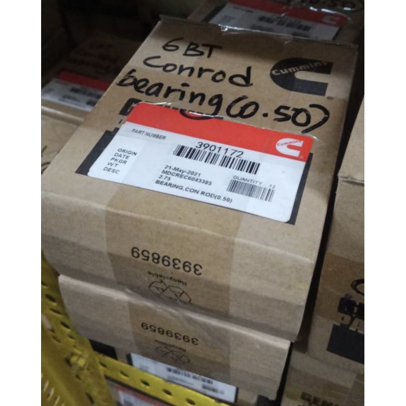 Ready Stock ~ CONROD BEARING - 4BT/6BT 0.50 ( 3901172 @ 3969562 ...