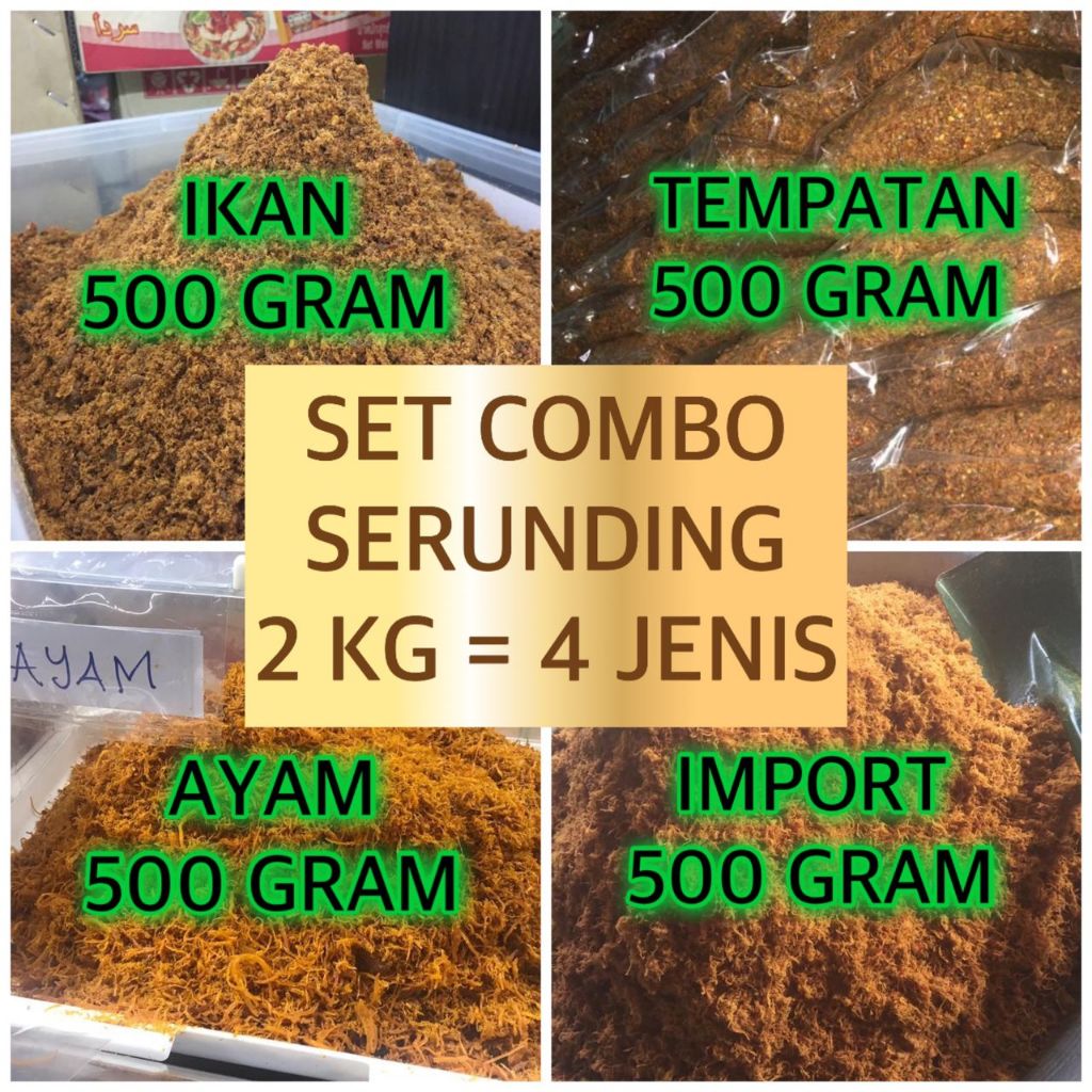 SERUNDING SET COMBO 2KG AYAM IKAN DAGING IMPORT DAGING TEMPATAN PACK ...