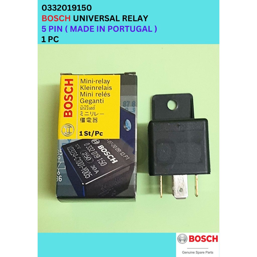 0332019150 [ MADE IN PORTUGAL ] >>> 100% GENUINE BOSCH Universal Automotive Relay 12V 30A 5 Pin ...