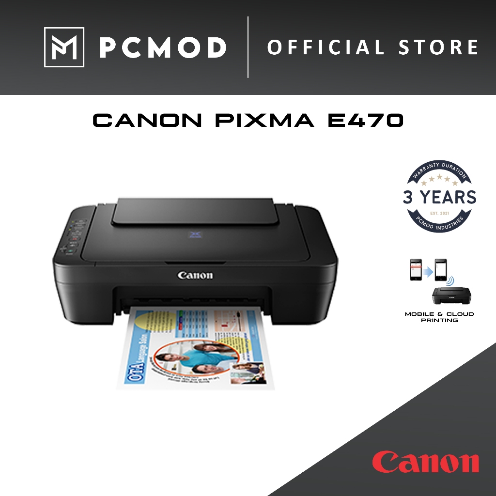 CANON Pixma Series All In One Color Inkjet Printers with Wifi | E470 ...