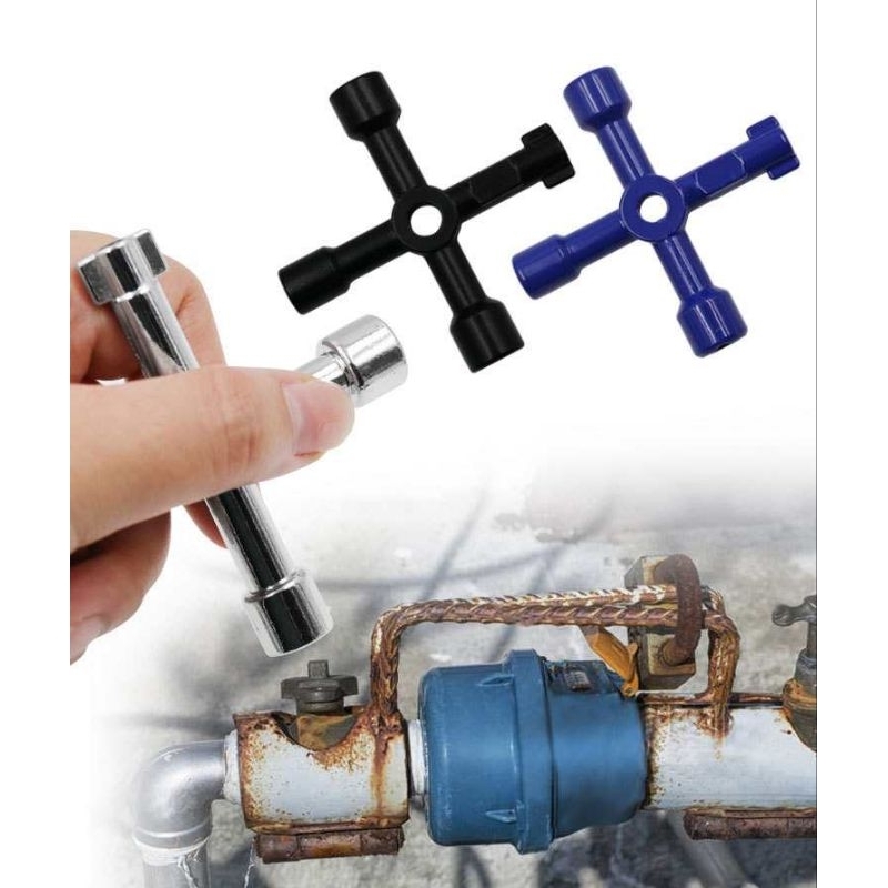 Elevator water meter valve cross-shaped square hole key multi-purpose ...
