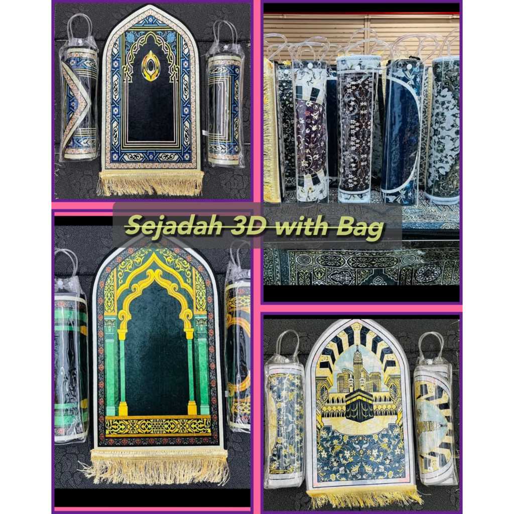 Hadiah Sejadah 35x70cm With Transparent Bag Prayer mat Doorgift ...