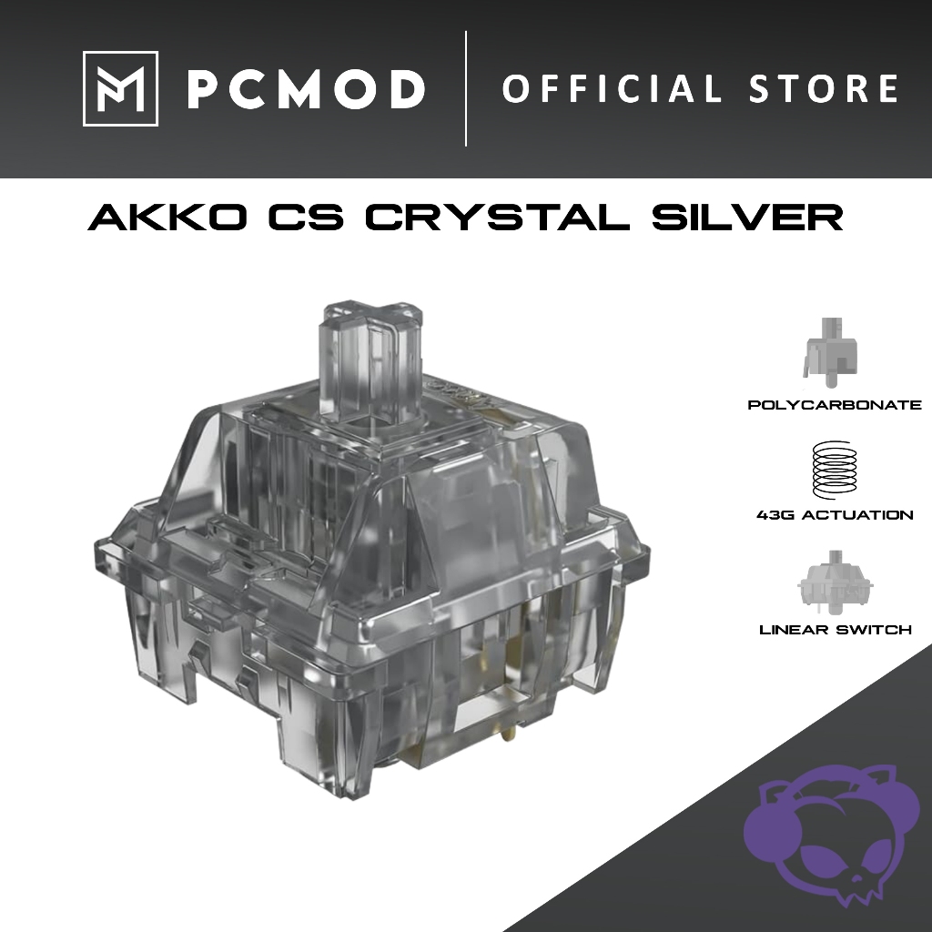 AKKO CS Crystal Silver | Linear Switch | PCMOD x KEYMOD | Shopee Malaysia