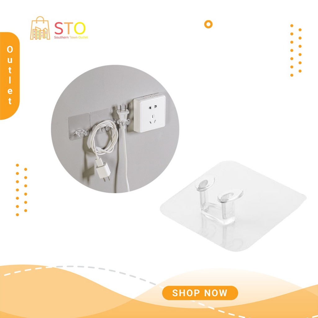 STO Plug Holder Transparent Mounted Bracket Kitchen Wall Adhesive Hook ...