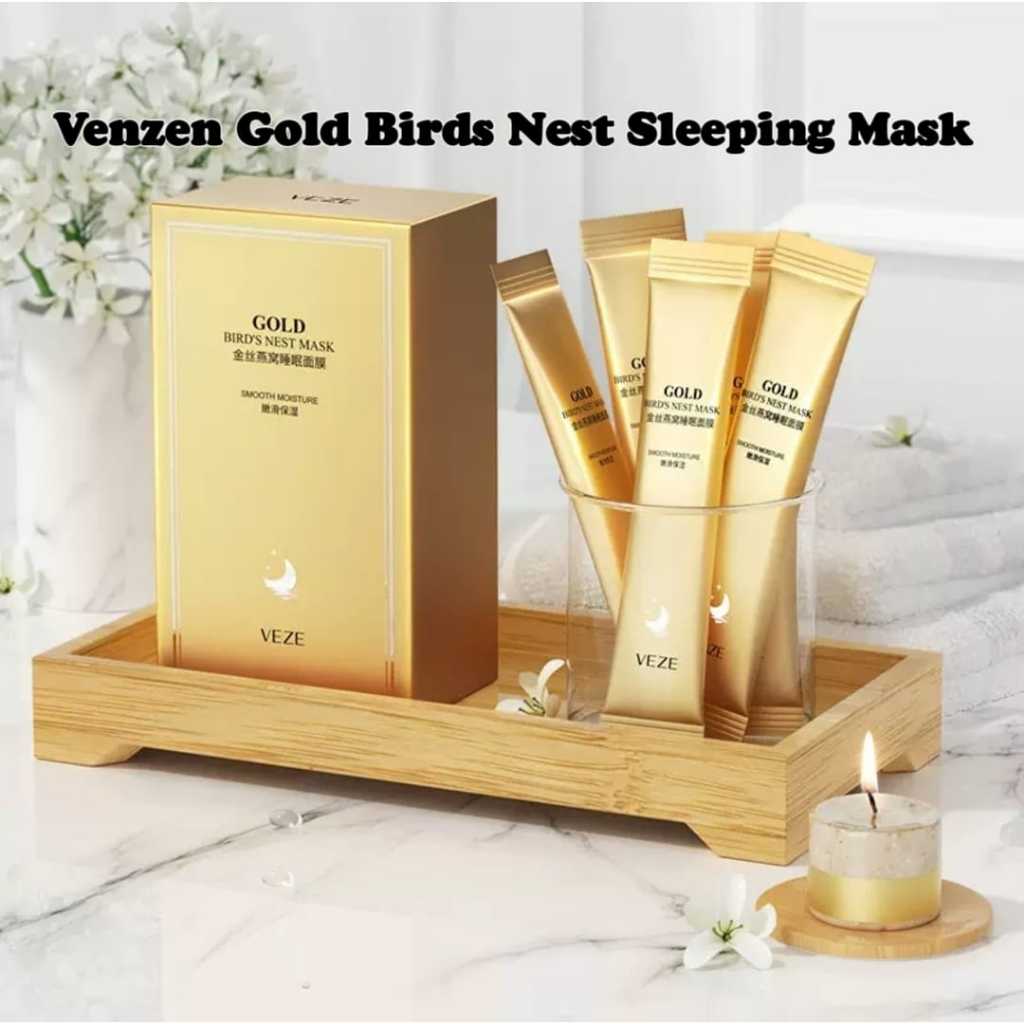 Venzen Gold Birds Nest Sleeping Mask 4ml x 20pcs - Mask Tidur Masker ...