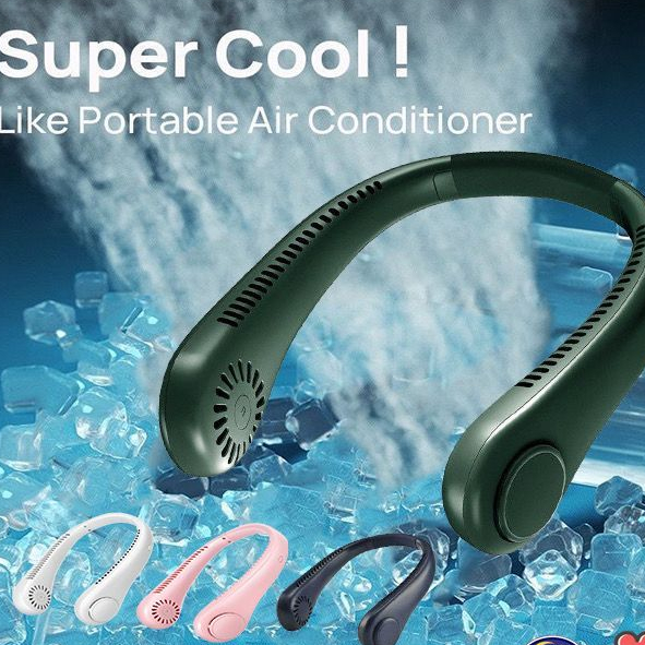 Vaneless Hanging Neck Fan USB Rechargeable Bladeless(掛脖風扇) | Shopee ...