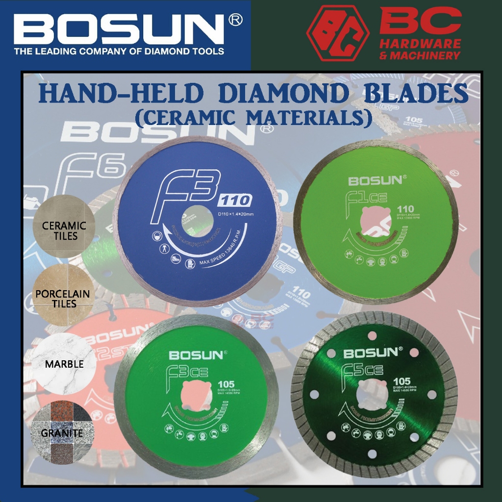 BOSUN 4" Diamond Blade Cutting Disc for Ceramic Tiles, Porcelain Tiles ...
