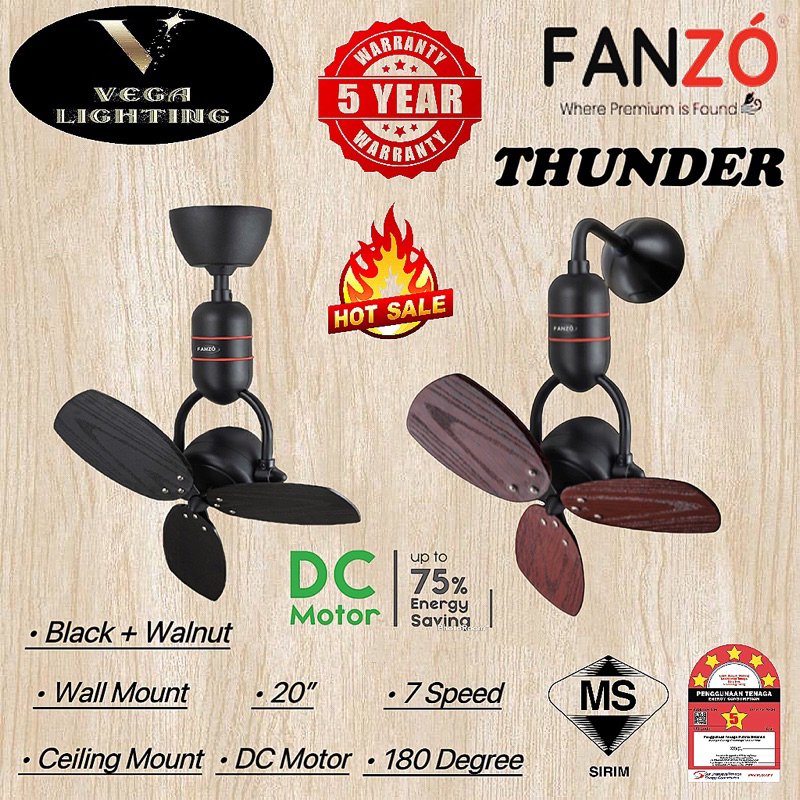 FANZO THUNDER 20" /DC motor Decorative Wall Fan / Corner Fan with ...