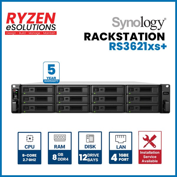Synology RackStation RS3621xs+ 12-Bay NAS Enclosure | Shopee Malaysia
