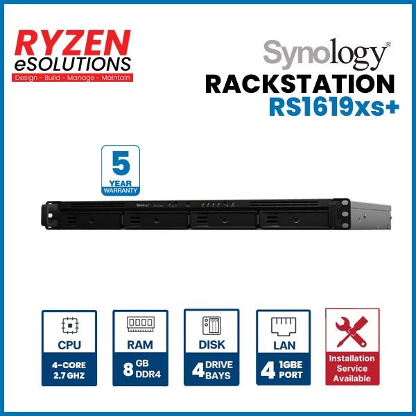 Synology RackStation RS1619xs+ 4-Bay NAS Enclosure | Shopee Malaysia