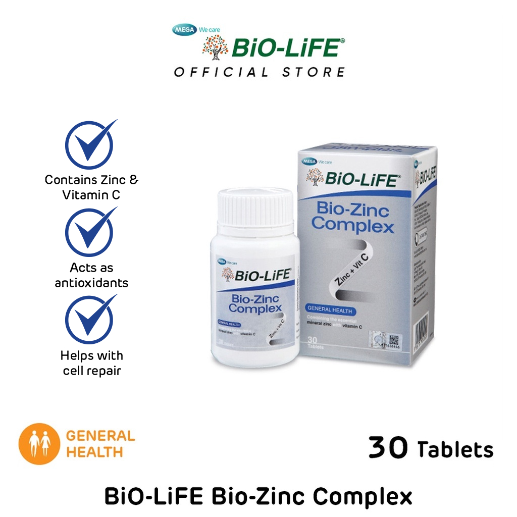 BiO-LiFE Bio-Zinc Complex 30 tablets (EXPIRY DATE SEPTEMBER 2025 ...
