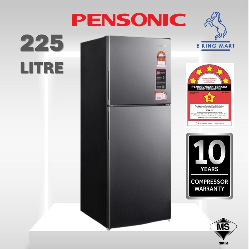 Pensonic 2 Doors Top Mount Freezer Refrigerator 225L No Forst PRT-2250 ...