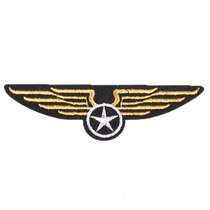 Pilot Patch Lencana Pilot Flying Jacket Badge Golden Wings Hook Loop ...