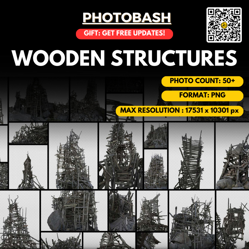 A019- Photobash 【Wooden Structures】 High quality images for designer ...