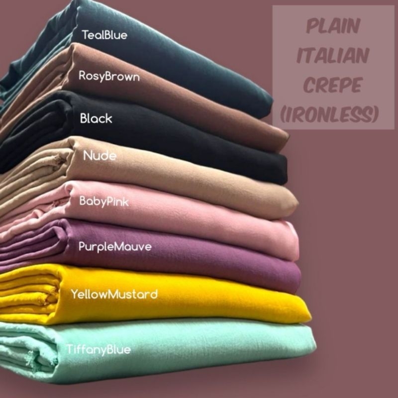 CEY CREPE PLAIN BIDANG 60" (0.5meter=1kuantiti) | Shopee Malaysia