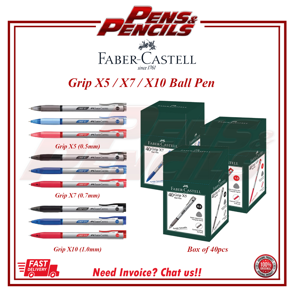 Faber-Castell Grip X Ball Pen X5 0.5mm X7 0.7mm X10 1.0mm / Faber ...