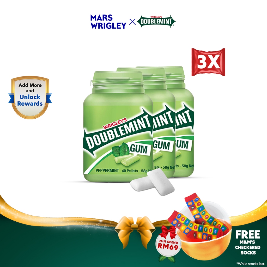 [Bundle of 3] Doublemint Peppermint Bottle Gum / Chewing | Shopee Malaysia
