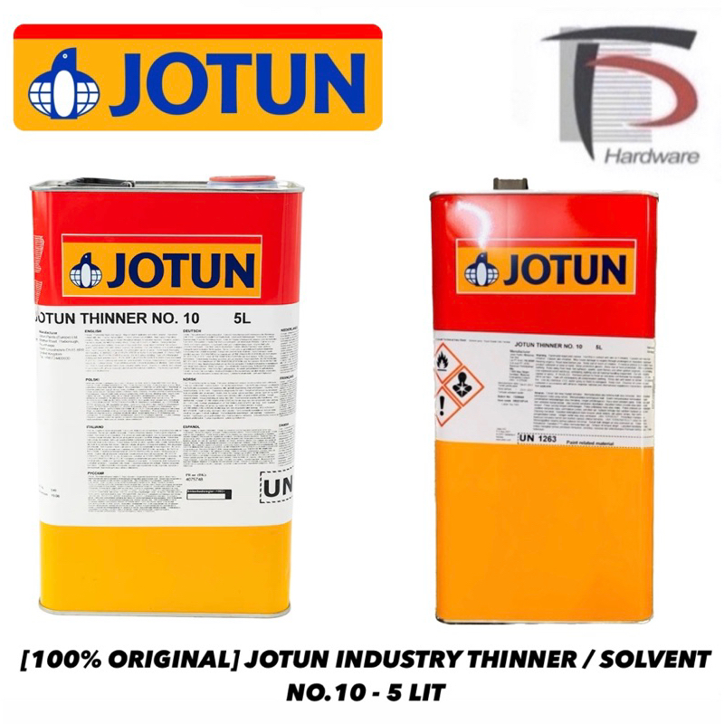 [100% ORIGINAL] JOTUN INDUSTRY THINNER / SOLVENT NO.10 - 5 LIT | Shopee ...