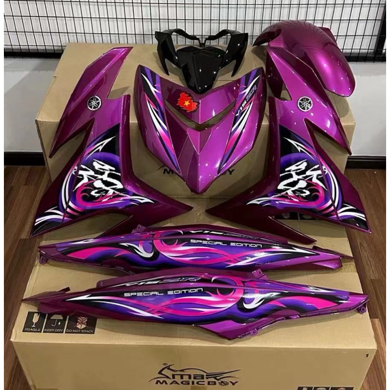 MAGIC BOY Y15 V2 KANJI BLACK PINK PURPLE / HKS PURPLE BODY COVER SET ...