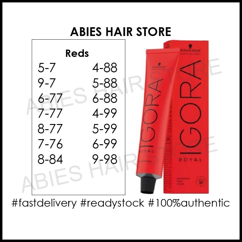 (Reds) Schwarzkopf Igora Royal Color Tube 60ml (Developer Excluded ...