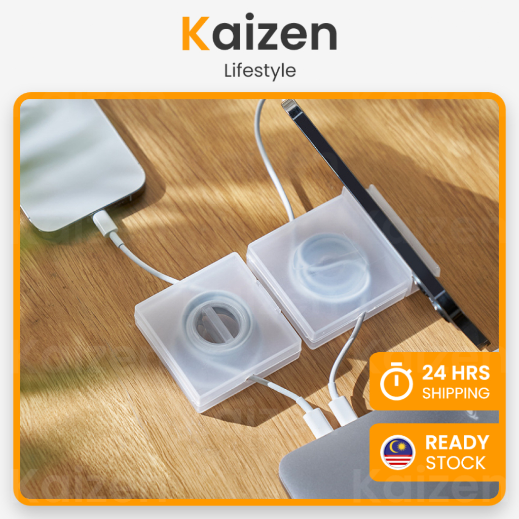 Mini Cable organizer roll muji minimalist storage case desktop wired ...