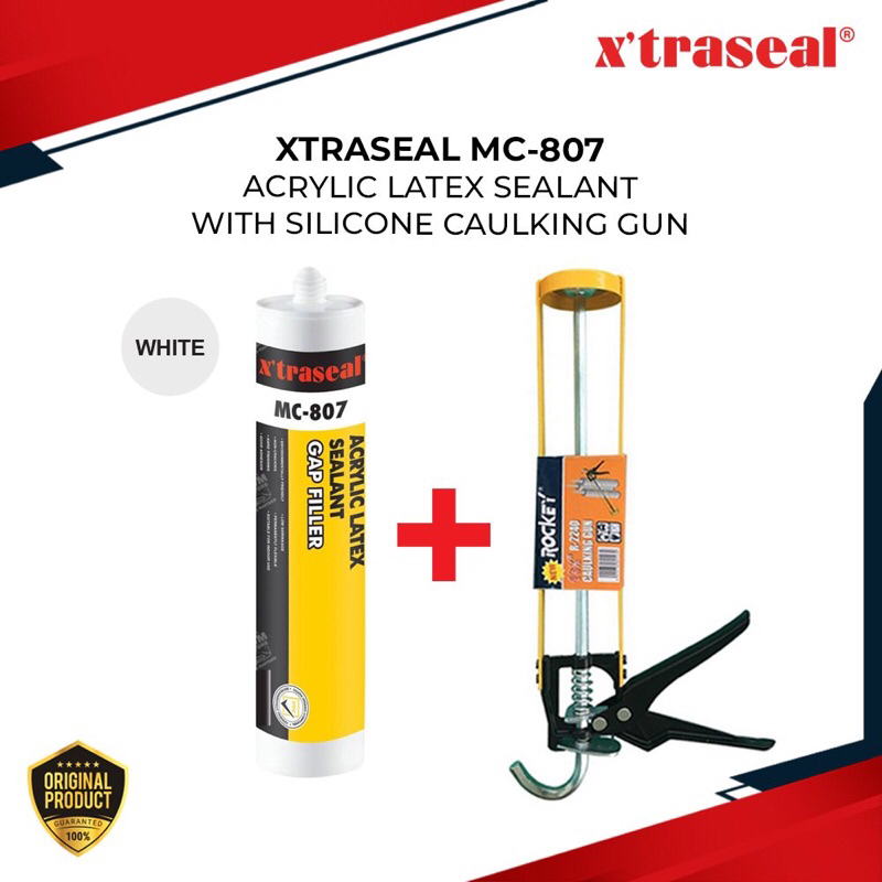 XTRASEAL MC-807 ACRYLIC LATEX SEALANT WITH SILICONE CAULKING GUN ( WHITE ) | Shopee Malaysia