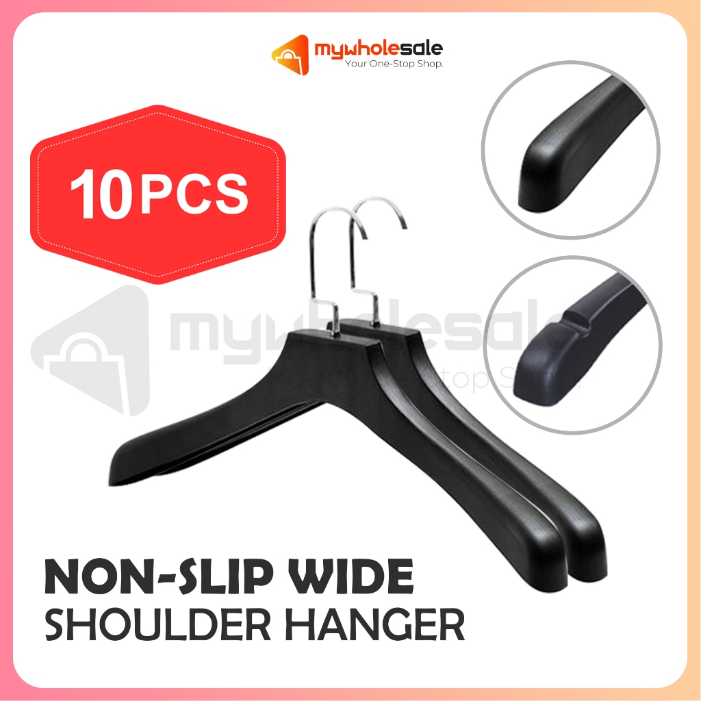 10 PCS Wide Shoulder Hangers With 360° Swivel Hooks Shoulder Notch ...