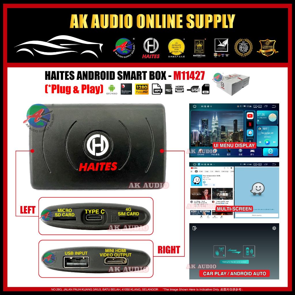 Haites Carplay Android Smart Box 6RAM + 64GB Plug N Play HDMI/4G/USB ...