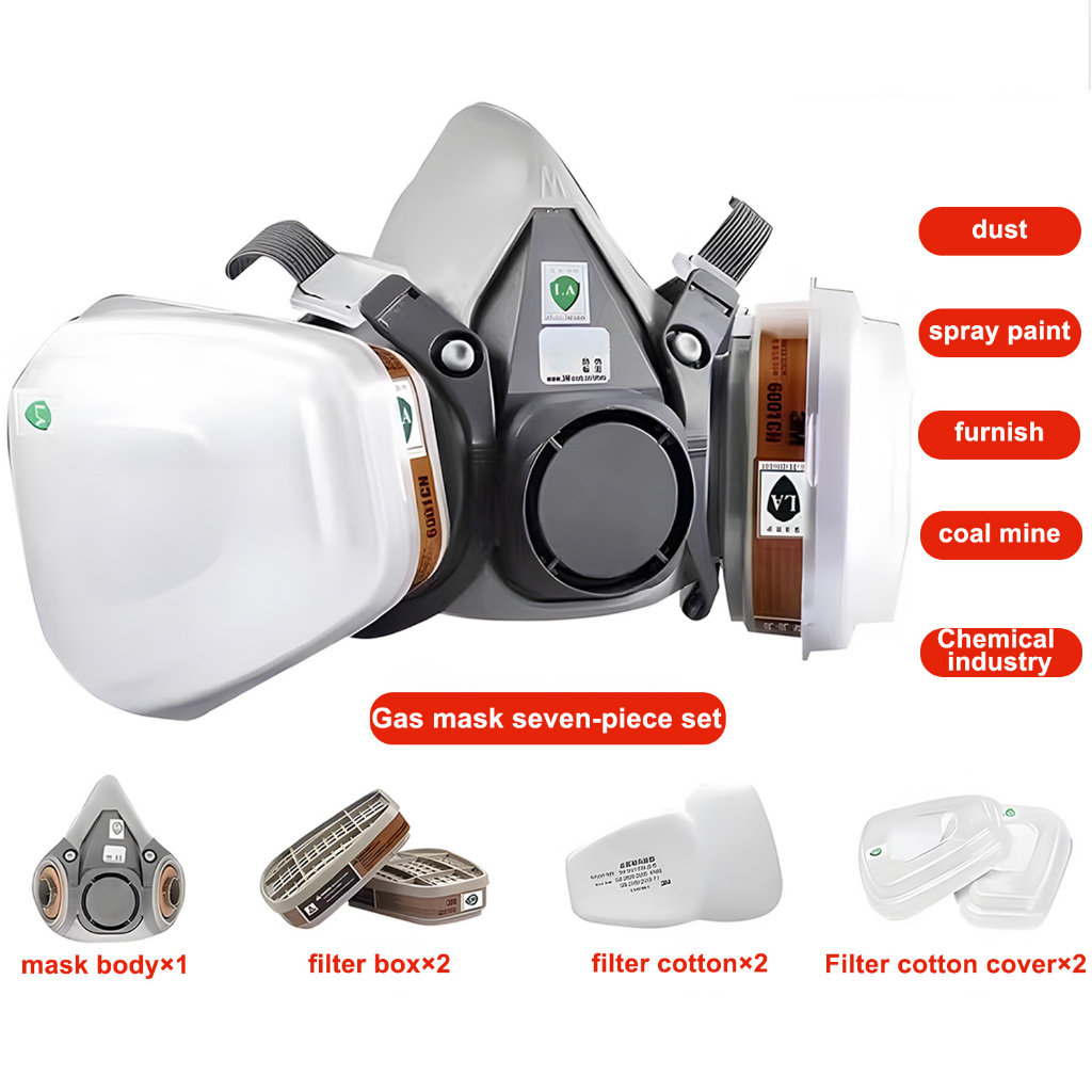 7in1 6200 N95 Grade Anti Gas Anti Poison Mask Half Face Safety ...