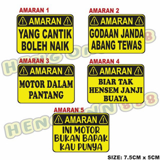 STICKER AMARAN+WARNING🔥Cutting Sticker🔥MORE THAN 10 DESIGN 🔥READY STOCK ...