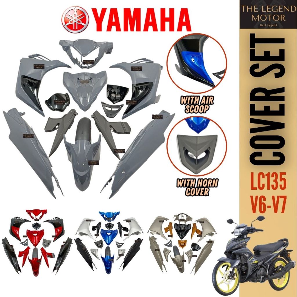 YAMAHA LC135 V6 V7 135LC Coverset Cover Set Body Caver Complete Nano Grey Blue Cyan Gold Red ...