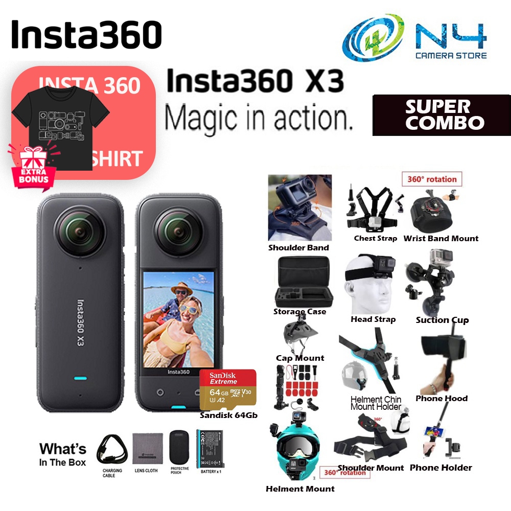 Insta360 X3 / Insta360 One X3 / Insta360 OneX3 5.7K Video 72MP Photo ...