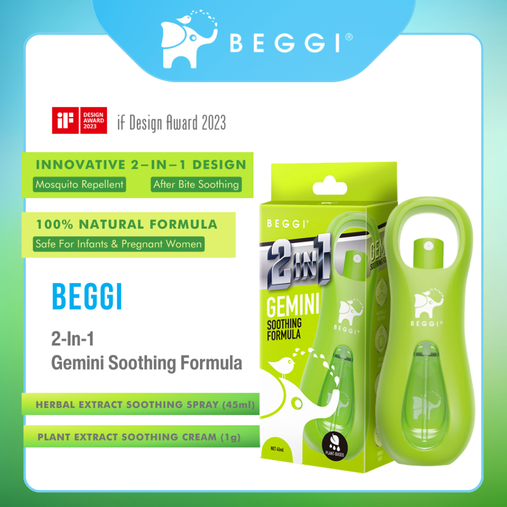 BEGGI 2 In 1 Gemini Soothing Spray (Mosquito Repellent & After-Bite ...