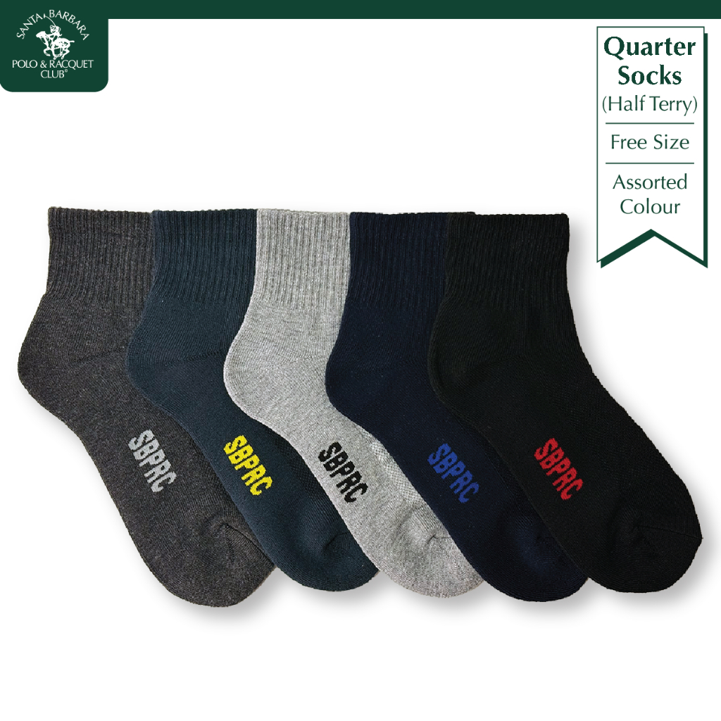 SBPRC 3500 Men's Half Terry Quarter Socks 5 in1 Pack Rich Cotton ...