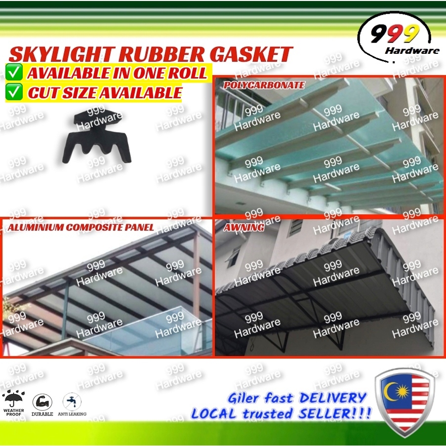 999 SKYLIGHT GASKET RUBBER [153 MTR 1ROLL] / RUBBER SEAL STRIP / GETAH ...
