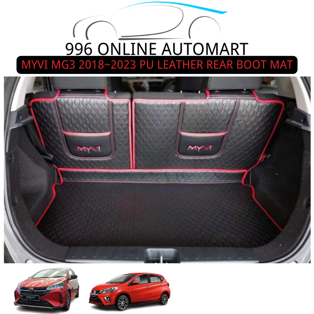 PERODUA MYVI G3 2018~2023 PU LEATHER REAR BOOT MAT/ BOOT CARGO / BOOT ...