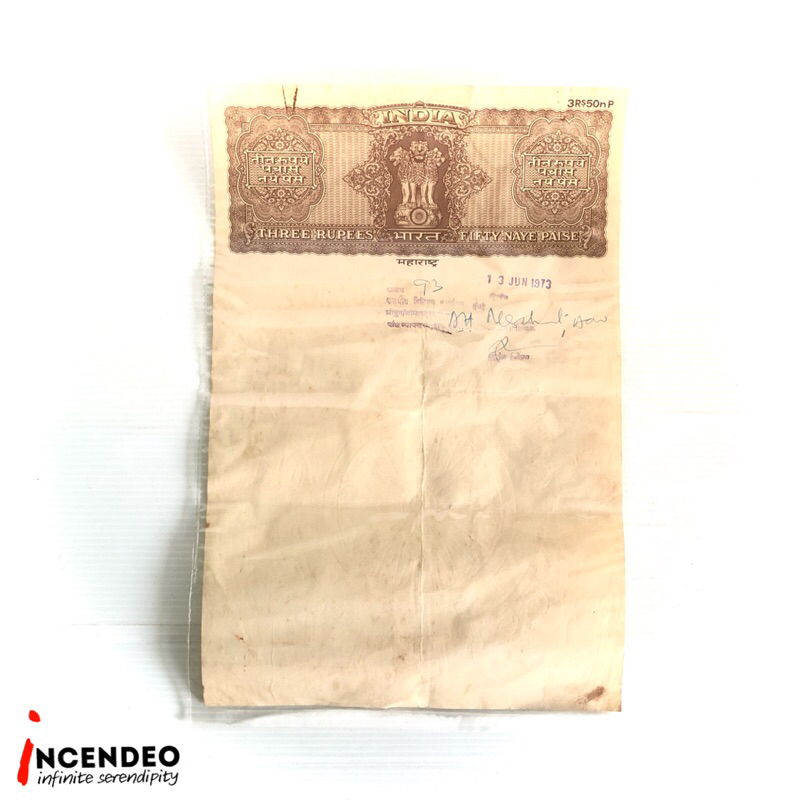 Vintage India Revenue Stamp Paper 3R50np (1973) | Shopee Malaysia