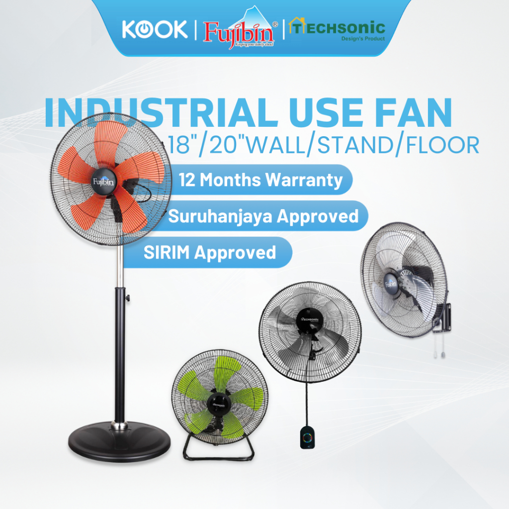 FUJIBIN | TECHSONIC｜SUMSONIC Fan 18"/20" Industrial Stand/Wall/Floor ...