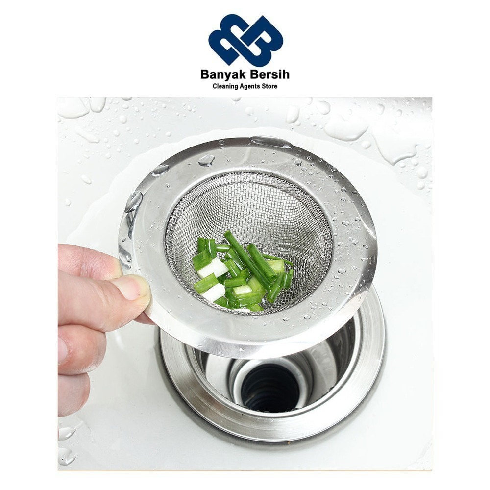 BANYAK BERSIH Stainless Steel Basin Dish Sink Filter Net Jaring Penapis ...