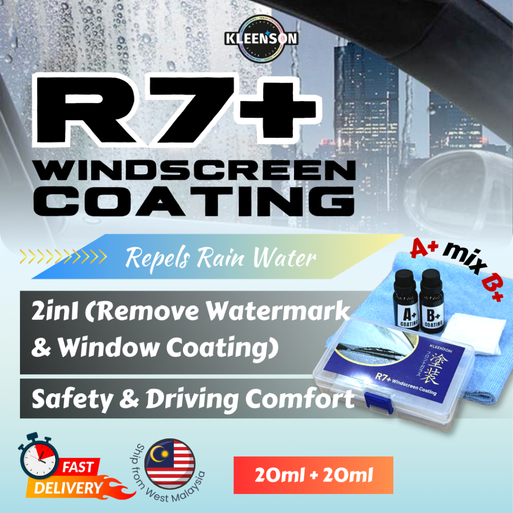 【Kleenson】R7+ Windscreen Coating (20ml+20ml) | 2IN1 Remove Watermark ...