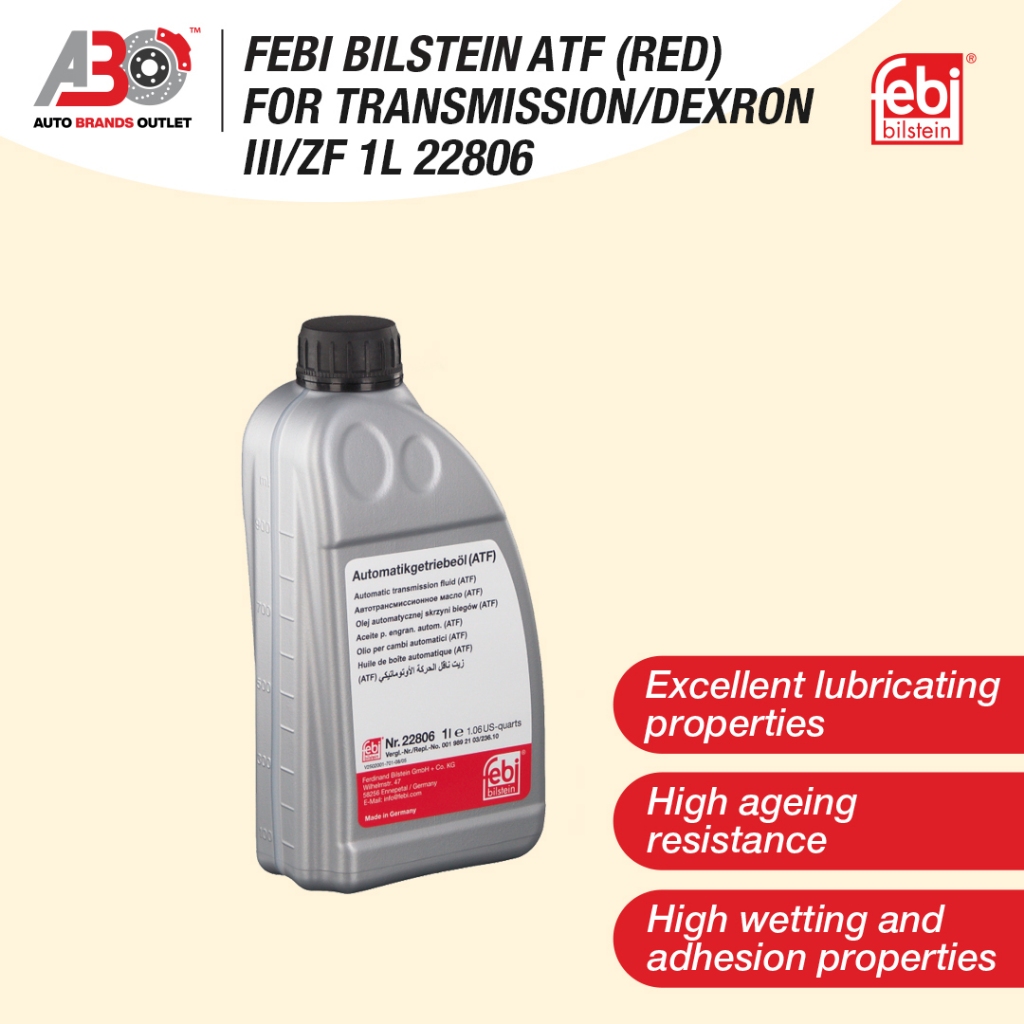 Febi Bilstein ATF (Red) For MB 236.13 / MB 722.6 Transmission / Dexron III H & G / ZF TE-ML 14C ...