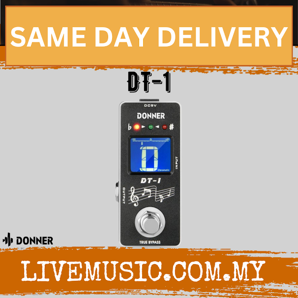 Donner DT-1 2-Mode Tuner Pedal Chromatic LCD Screen Pitch Indicator for Guitar Bass True Bypass ...
