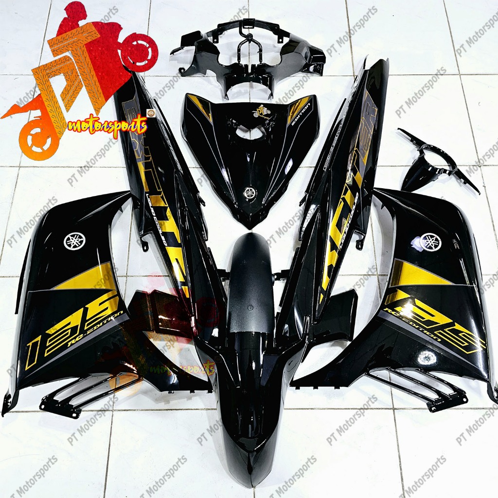 Yamaha Lc 135 Cover Set Black Kilat EXCITER RC 2020 Gold Chrome Sticker LC135 V1 V2 V3 V4 V5 V6 ...