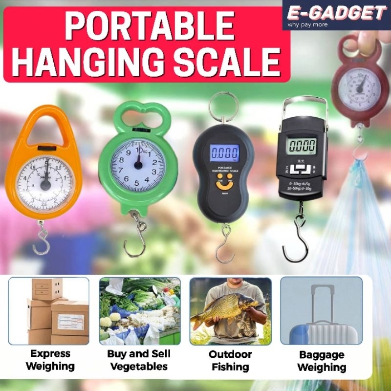 5KG /10KG MINI SCALE PORTABLE SCALE KITCHEN SCALE SPRING SCALE HOOK ...