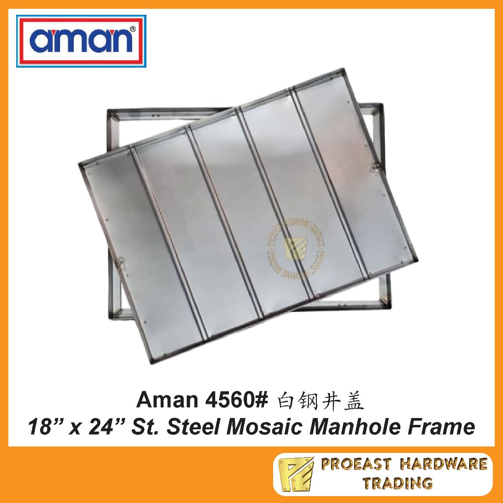 Aman-4506 12" x 24" Stainless Steel Mosaic Manhole Frame/Manhole Cover/白钢井盖 | Shopee Malaysia