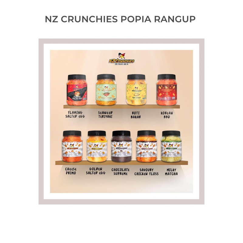 POPIA VIRAL NZ CRUNCHIES 12 PERISA | SNEK POPIA CHEESE | SALTED EGG SNACKS | Shopee Malaysia