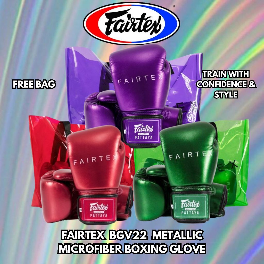 Fairtex BGV22 Metallic Boxing Gloves Muay Thai Sparring Training ...
